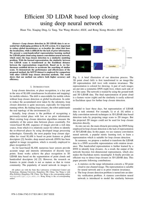 Pdf Efficient D Lidar Based Loop Closing Using Deep Neural Network