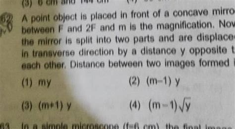 A Point Object Is Placed In Front Of A Concave Mirro Between F And F And
