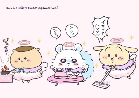 ハチワレ「堕天しても「なんかえらい天使」を目指すハチワレちゃん ちいかわファンアート 」シオの漫画