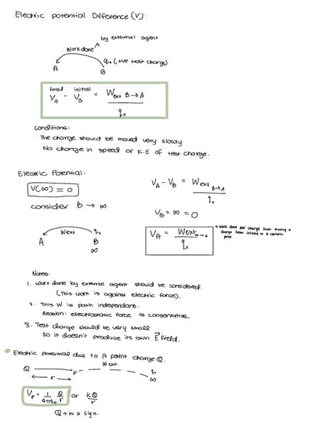 Notes Of Electrostatic Potential Pdf