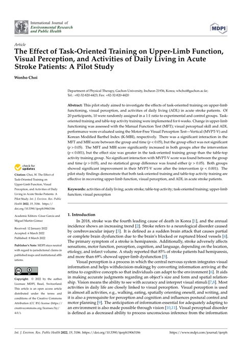 pdf the effect of task oriented training on upper limb function