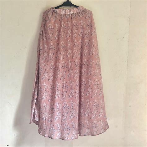 Floral Pink Skirt Womens Fashion Bottoms Skirts On Carousell