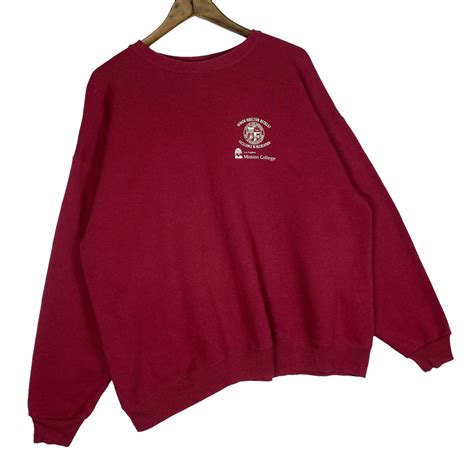Vintage Los Angeles Mission College Sweatshirt Crewneck Red Pullover