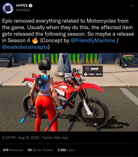 Epic całkowicie usunęło ten środek transportu z plików Fortnite A to oznacza że to plan na