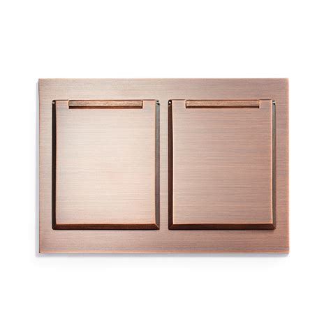 Premium Double Wall Outlet With Covers Dark Brushed Copper Meljac