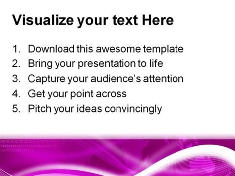 World Map Magenta Background PowerPoint Template 0910