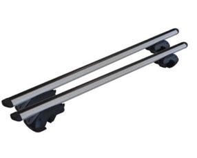 2 barres de toit Aluminium Aéro avec fixations sur barres