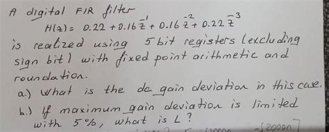 Solved A Digital FIR Filter Chegg