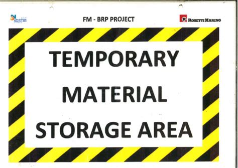 Sign Temporaray Material Storage Area Pdf
