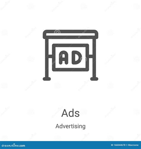 Ads Icon Vector From Advertising Collection Thin Line Ads Outline Icon Vector Illustration