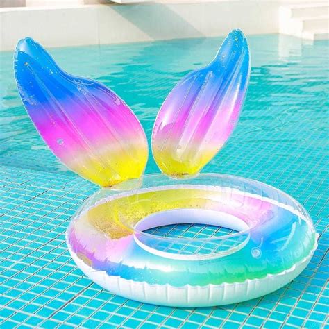 Boia Inflável Redonda Colorida C Glitter Para Piscina Praia Verão 70cm