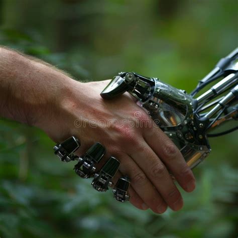 Human Technology Unity Expressed Through A Handshake Generative Ai