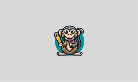 Premium Vector Monkey Playing Bass Ball Vector Mascot Design