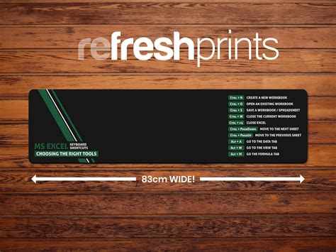 Mouse Mat Excel Keyboard Shortcuts Perfect For Your Office Etsy