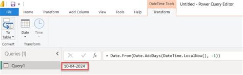 Power Query Date Functions Power Query Today