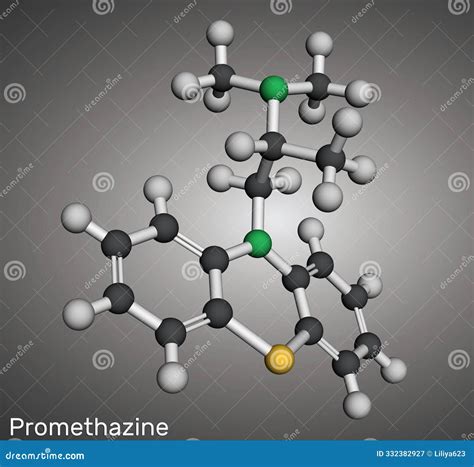 Promethazine Antihistamine Drug Molecule Structural Chemical Formula