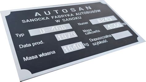 Tabliczka Znamionowa Przyczepa Sanok Autosan D 46 10516558699