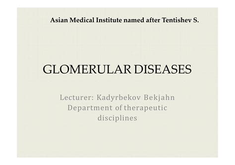Solution Glomerular Diseases Ppt Studypool