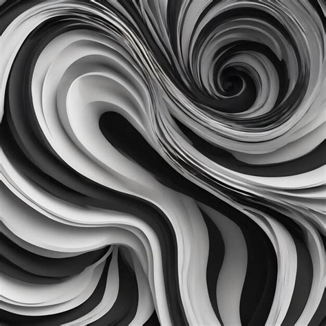 Premium Photo 3d Abstract Black White Background Ornamental Flowing Swirl Shapes Wallpaper