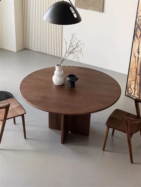 北欧圆形实木餐桌白蜡木简约家用现代小户型吃饭桌子餐厅复古圆桌 淘宝网 花瓣网