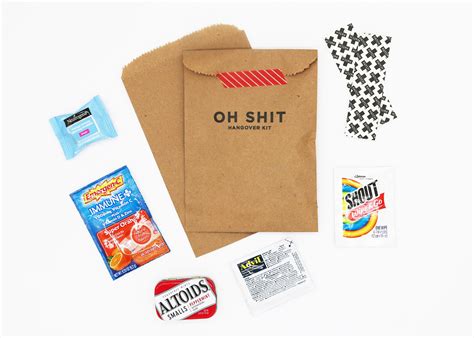 Oh Shit Hangover Kit Paper Bag Hangover Kit Wedding Hangover Etsy