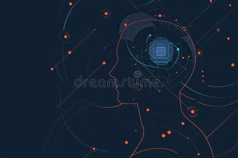 Silhouette Of A Head With Neural Chip Connection Points Technology
