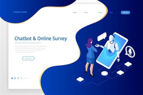 Bot De Chat Isométrique Et Enquête En Ligne Formulaire De Questionnaire