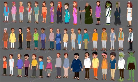 50 Cartoon Characters Adobe Animate Cartoon Character Vector Jcc01