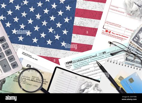 Irs Form 1040 Individual Income Tax Return And W 2 Wage And Tax