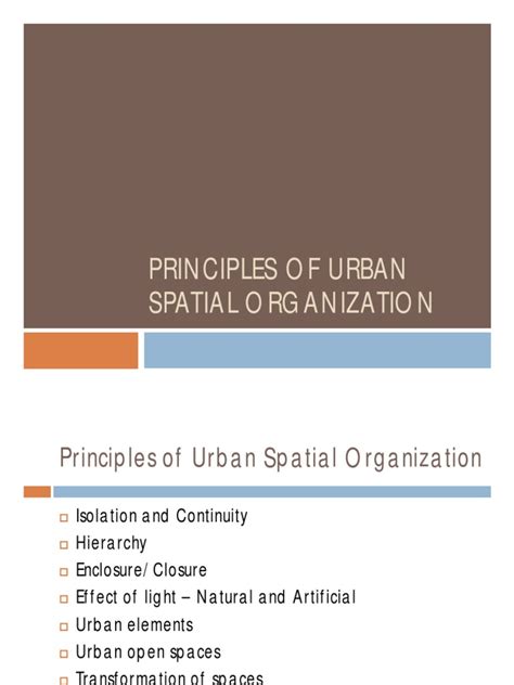 Urban Spatial Organization Principles Pdf Space Hierarchy