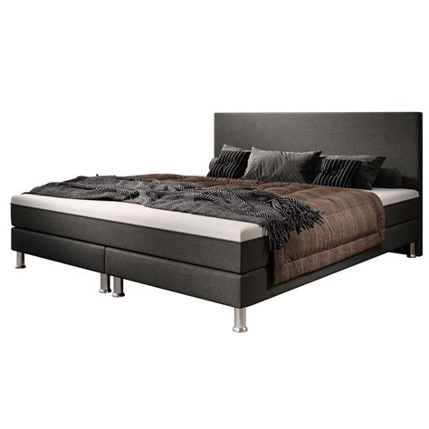 Boxspringbett Sunny 180x200 Webstoff Anthrazit | plentyShop LTS