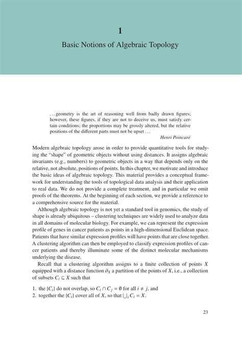 Basic Notions Of Algebraic Topology Chapter Topological Data Analysis For Genomics And