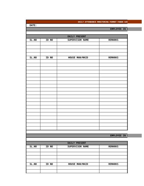 Xls Attendance Monitoring Format Dokumentips