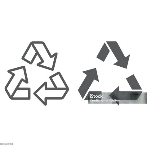 선 및 모양 아이콘 생태 보호 환경 표시 벡터 그래픽 흰색 배경 Eps 10에 선형 패턴을 재활용 합니다 0명에 대한 스톡 벡터 아트 및 기타 이미지 Istock