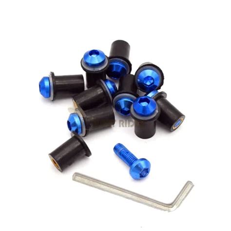 10 шт мотоцикл 5 мм ветрового стекла болты для ветрового стекла винт гайка комплект для