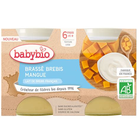 Sữa chua cừu hữu cơ cho bé vị xoài Babybio dạng hũ thuỷ tinh 130g Bé