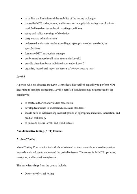 Non Destructive Testing Ndt Training Courses One Stop Ndt Pdf