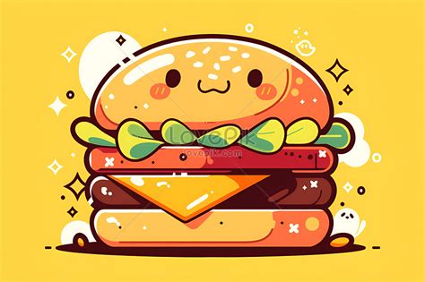 만화 햄버거 그림 일러스트 무료 다운로드 Lovepik