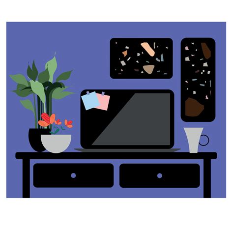 Workplace Concept Office Black Table Design For Co Working Desktop