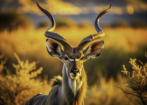 Majestic Kudu Antelope In Etosha National Park Namibia A Stunning