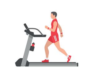 Man Running On Incline Treadmill Cardio On Gym Vector Image