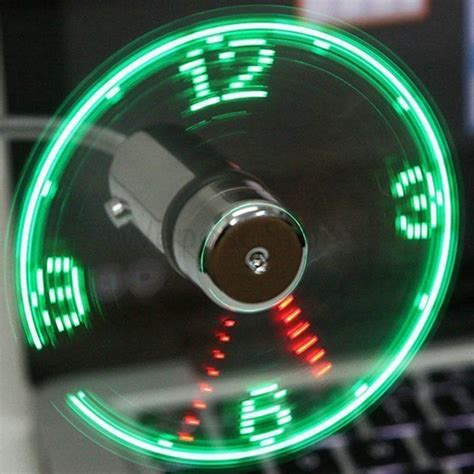 Creative Adjustable Mini USB Fans With LED Time LED Clock Fan LED Light Display Cool Gadget