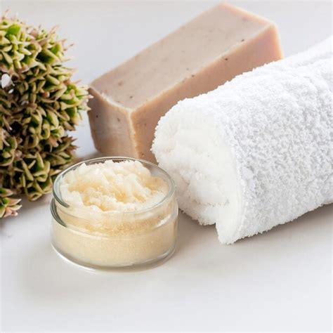 Premium Photo Spa Composition With Soap Towel And Body Scrub Spa