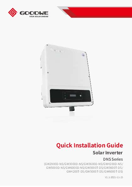 Dns Quick Installation Guide Goodwe Brochures And Manuals