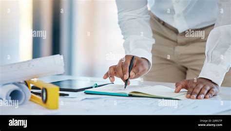 Architect Hands Drawing Architecture Sketch Design With Blueprint