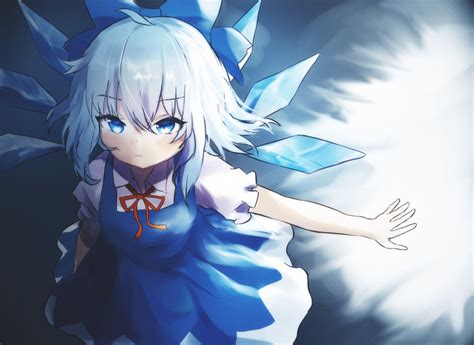 Safebooru 1girl Ar Maeus Arm Up Blue Bow Blue Dress Blue Eyes Blue