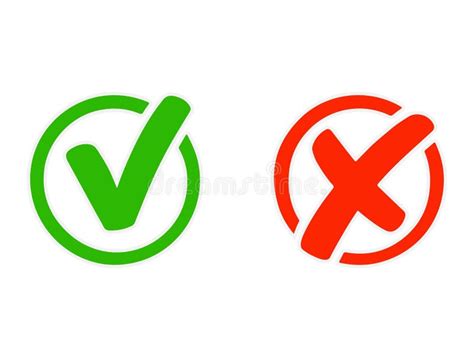Yes Or No Illustration Check Mark Icon Right And Wrong Check Symbol