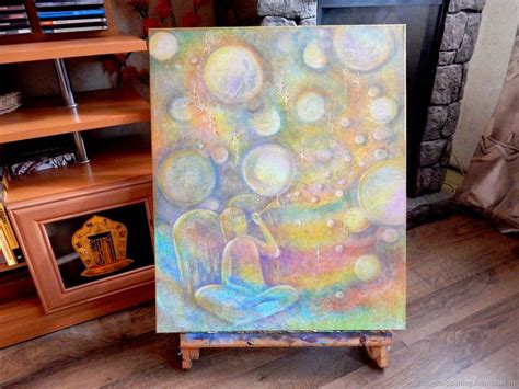 Картина с ангелом на холсте Вселенная Радости в интернет магазине на Ярмарке Мастеров