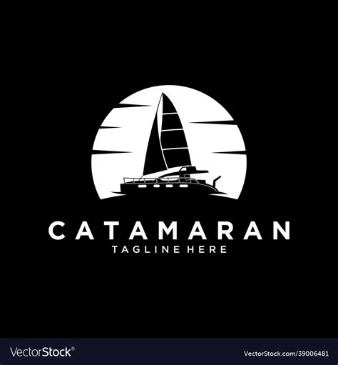 Catamaran Yacht And Boat Symbol Logo Royalty Free Vector