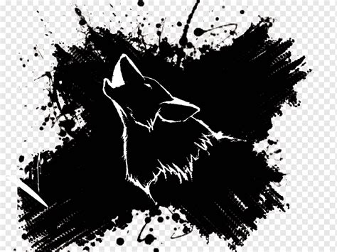 Черно белый векторный рисунок волка Фото подборки 3